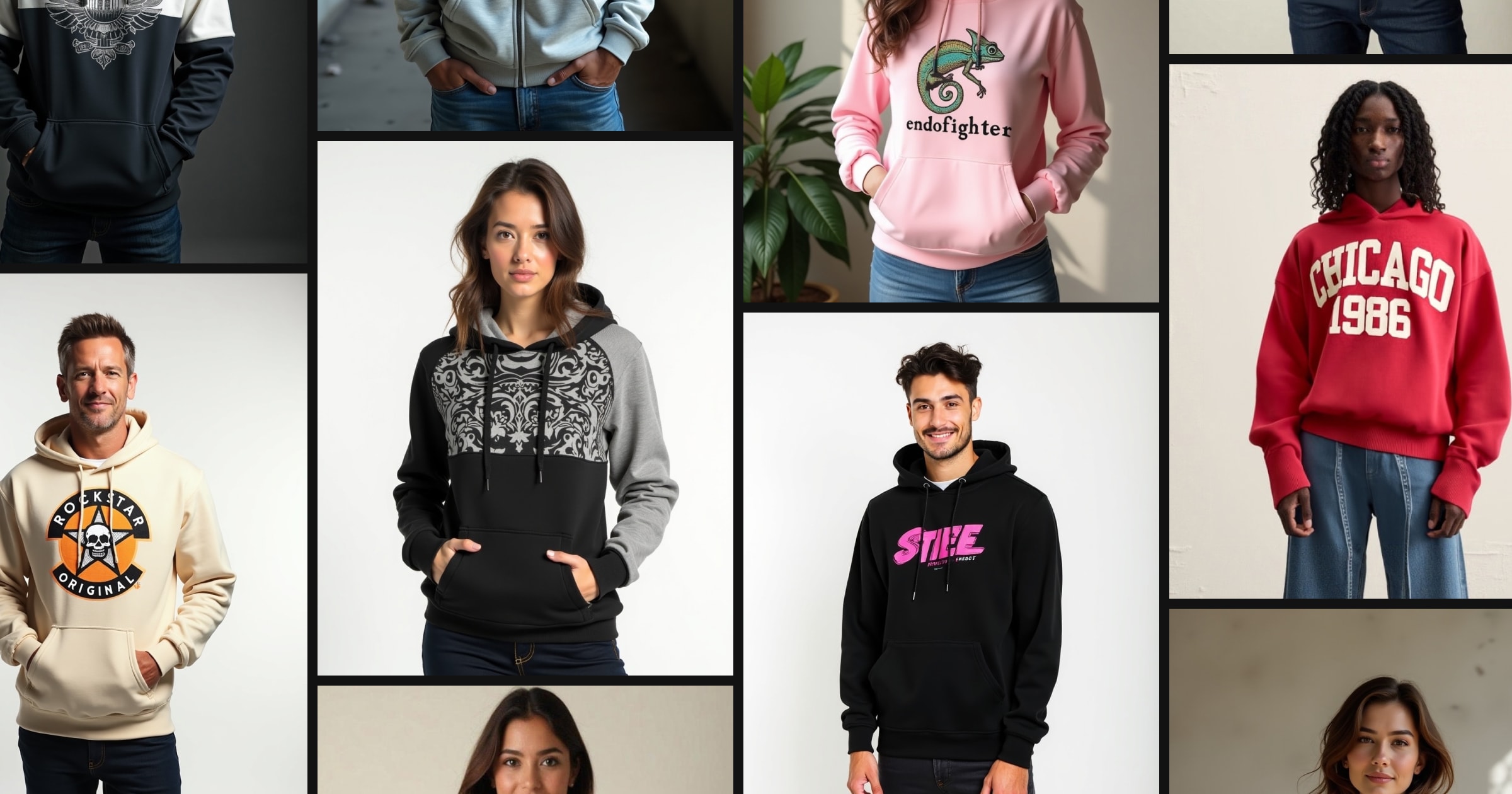Hoodie Mockups - Showcase your hoodie on AI fashion models | Outfit